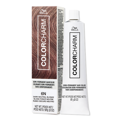 Wella - 6N Dark Neutral Blonde Colorcharm Demi-Permanent Cream Hair ...