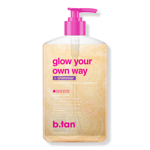 B Tan Glow Your Own Way Shimmer Shimmering Clear Self Tan Gel