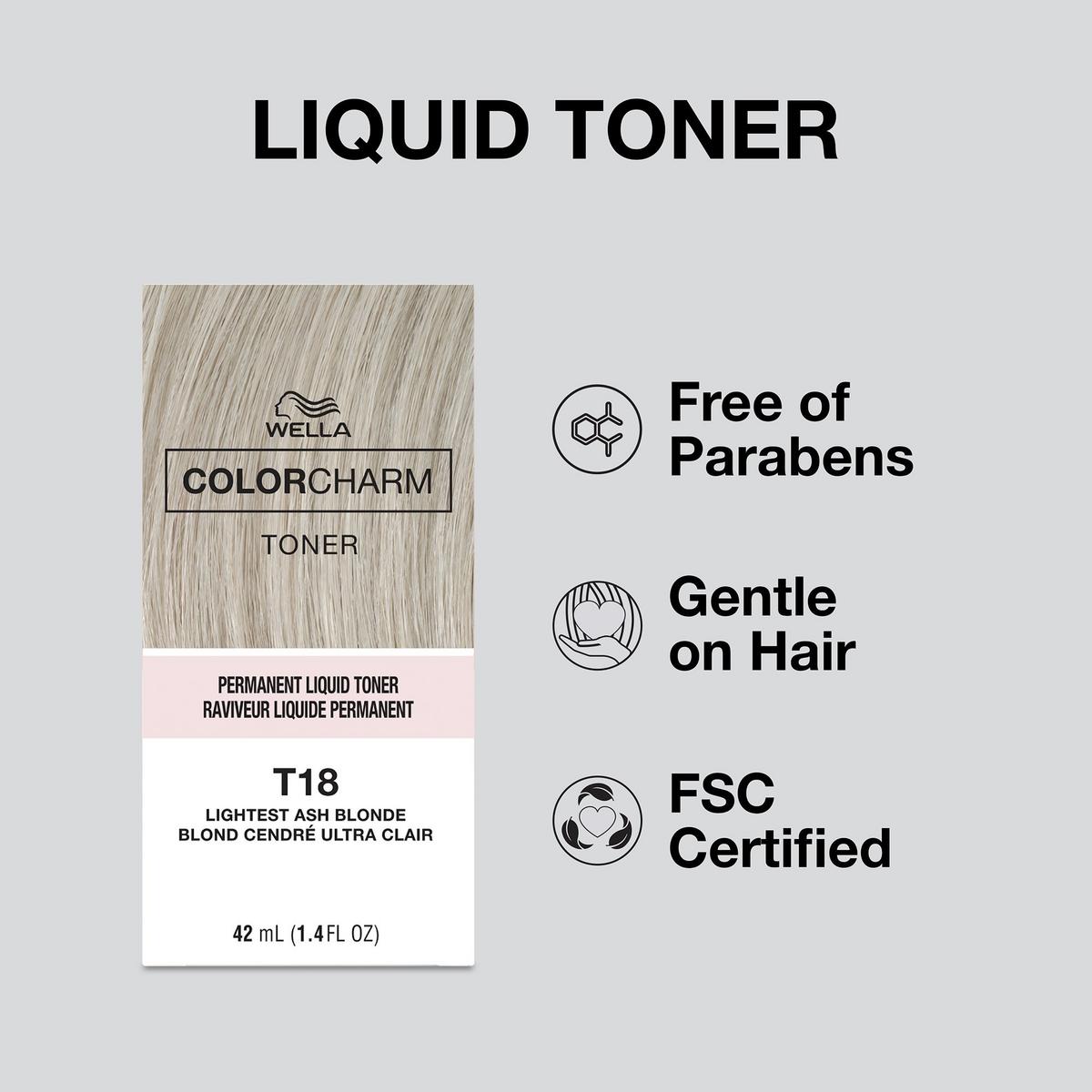 Colorcharm Permanent Liquid Hair Toner T18 T18 Lightest Ash Blonde