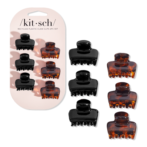 Kitsch - Black & Tort Recycled Plastic Mini Puffy Claw Clips | Ulta Beauty