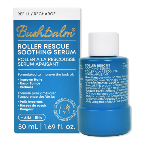 Bushbalm - Refill Roller Rescue Soothing Serum with AHA/BHA for Ingrown ...