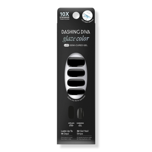 Dashing Diva - Real Black Glaze Color Semi-Cured Gel Nail Strips | Ulta ...