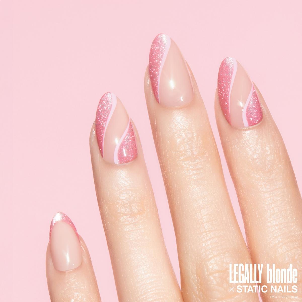 Static Nails Legally Blonde x She s Brilliant Reusable Pop On Manicures One color