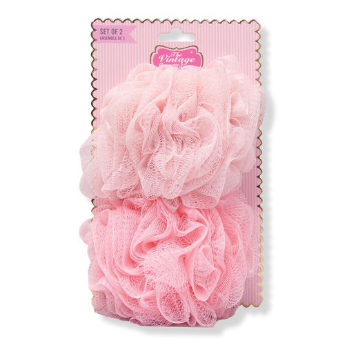 The Vintage Cosmetic Company - Pink Exfoliating Bath & Shower Pouf ...