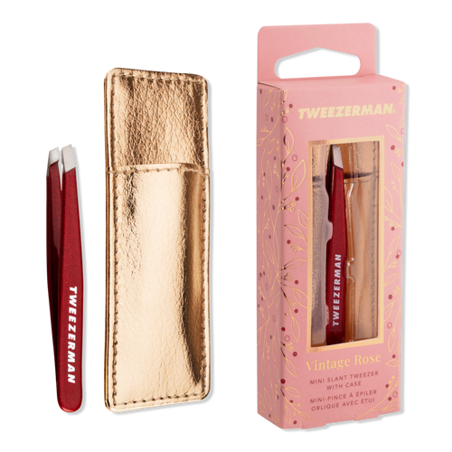 Tweezerman - Vintage Rose Mini Slant Tweezer with Case | Ulta Beauty