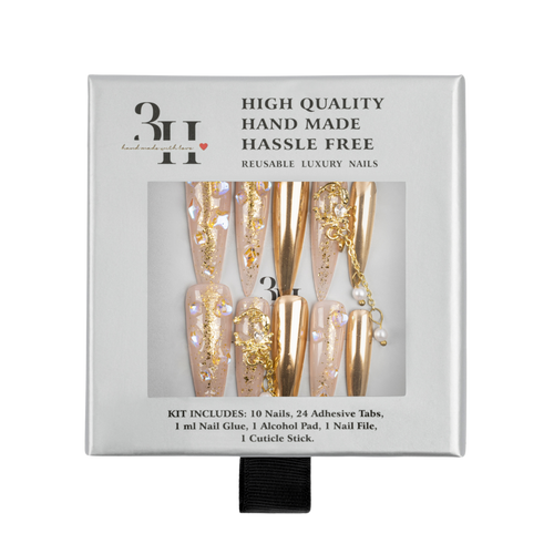 3H Nails - Small Liquid Gold Handmade Press-On Nails | Ulta Beauty