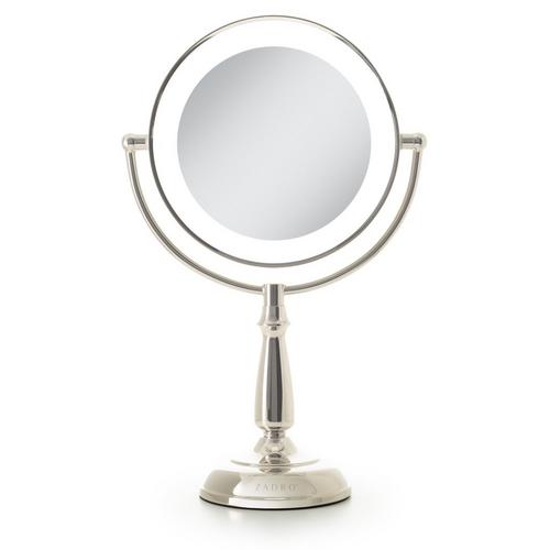 Zadro - Polished Nickel Classic Lighted Makeup Mirror with 5X/1X, Touch ...