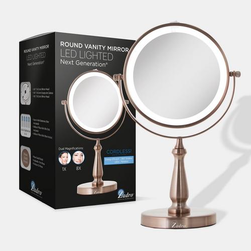Zadro - Rose Gold LED Lighted Makeup Mirror with 8X/1X Magnification ...