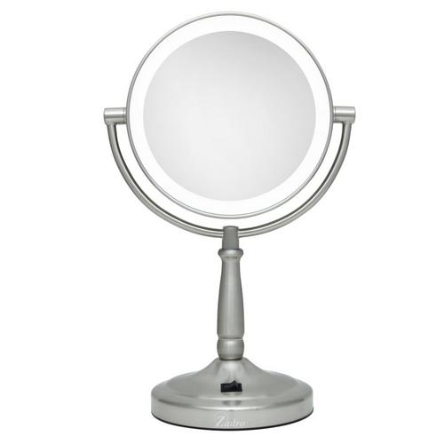 Zadro - Satin Nickel Cordless LED Lighted Makeup Mirror with 5X/1X ...