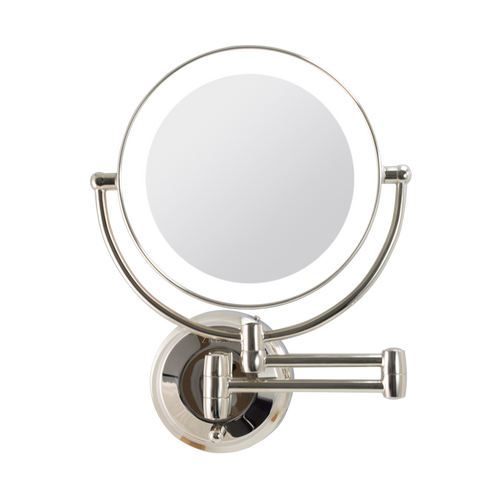Zadro - Polished Nickel Lighted Wall Mounted Makeup Mirror with 10X/1X ...