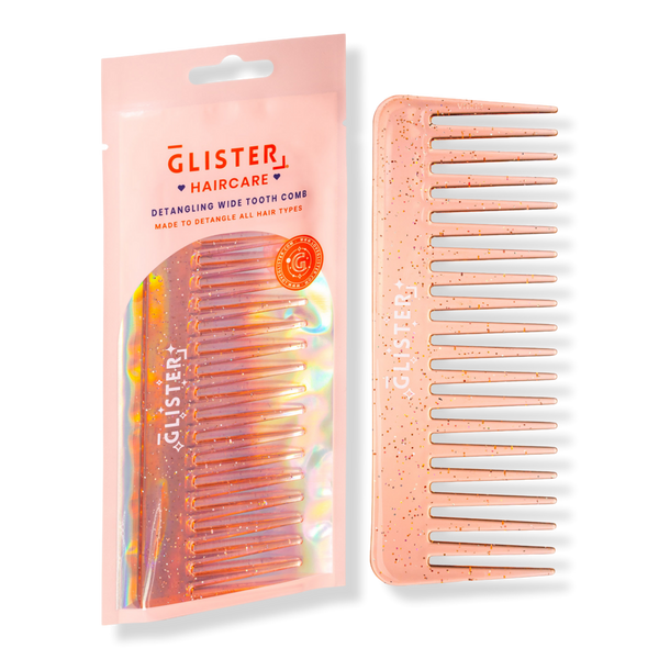 GLISTER - Orange "Sparkle" Glitter-Infused Wide Tooth Detangling Comb ...