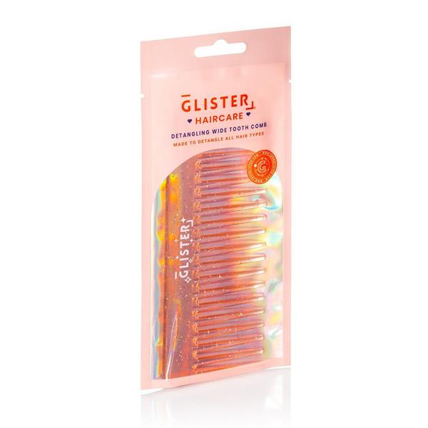 GLISTER - Orange "Sparkle" Glitter-Infused Wide Tooth Detangling Comb ...