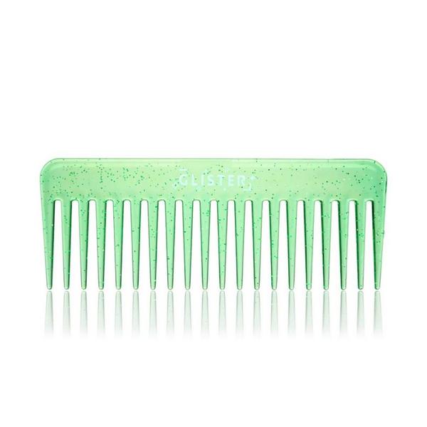 GLISTER - Green "Sparkle" Glitter-Infused Wide Tooth Detangling Comb ...