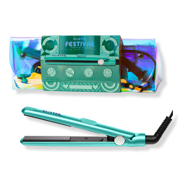 GLISTER - Turquoise Tourmaline Gem Mini Flat Iron with Holographic ...