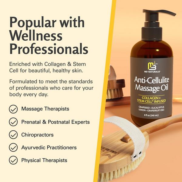 M3 Naturals - 8 oz Anti Cellulite Massage Oil Skin Tightening Body Oil ...