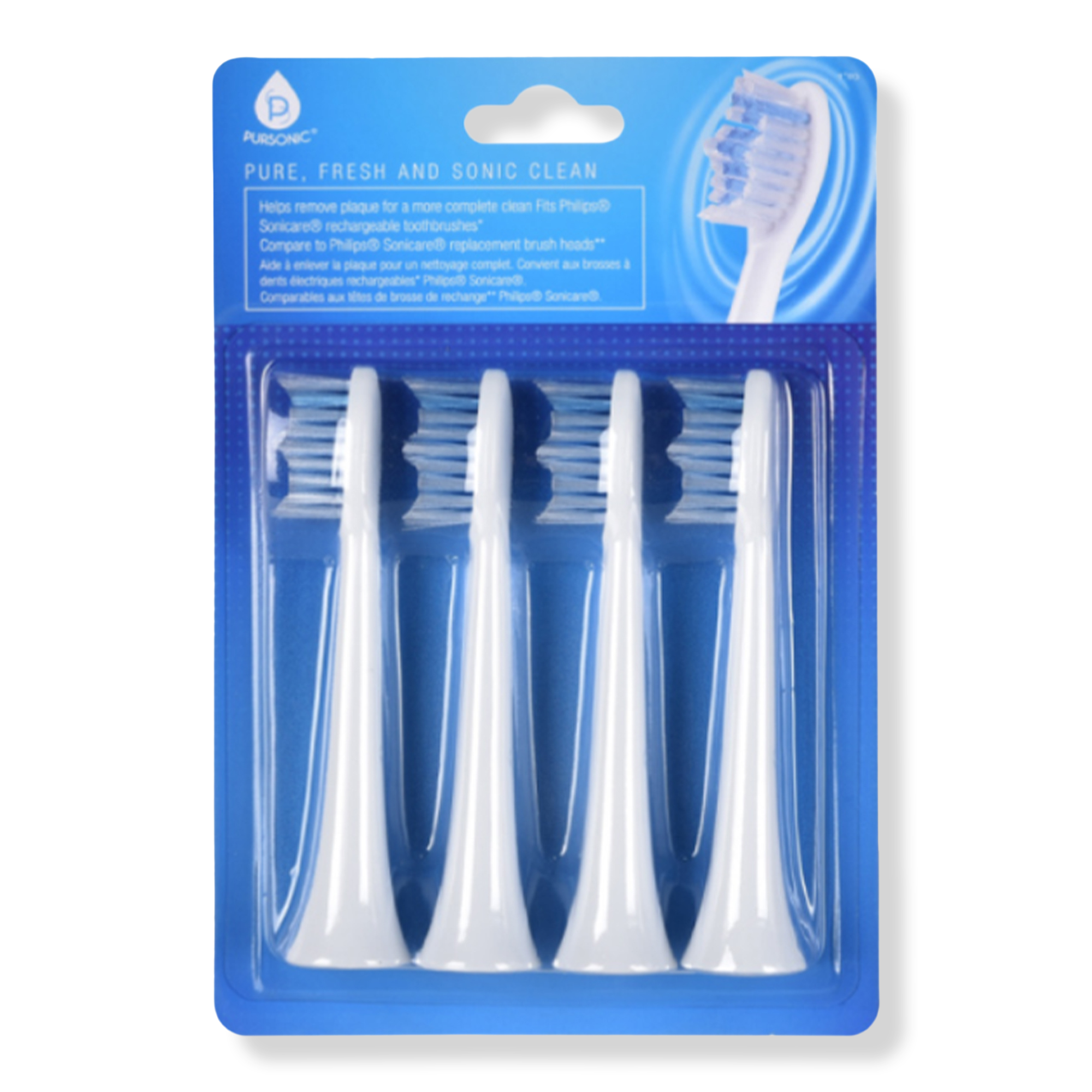 PURSONIC - 4-Pack Replacement Toothbrush Heads, Compatible with ...