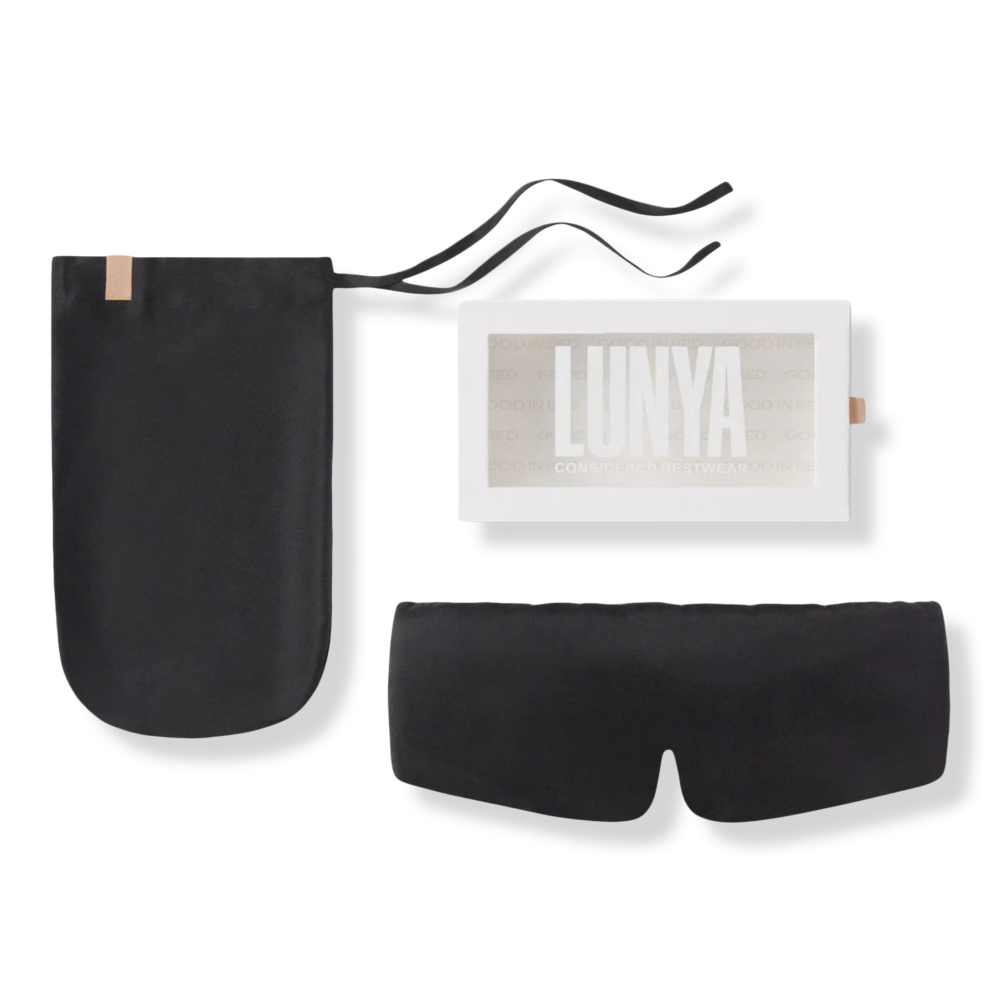 Lunya - Large Washable Silk Weighted Sleep Mask - Meditative Grey ...