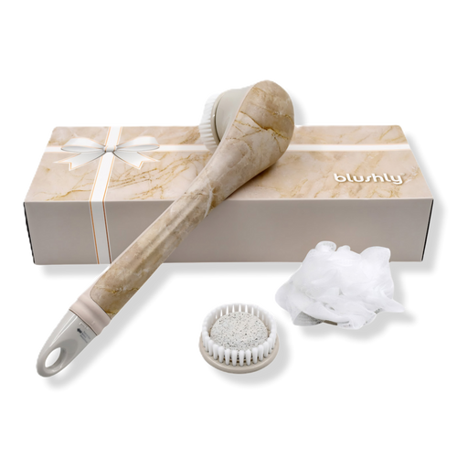 Blushly - Natural Marble Cleansing & Exfoliating Body Brush with Heads ...