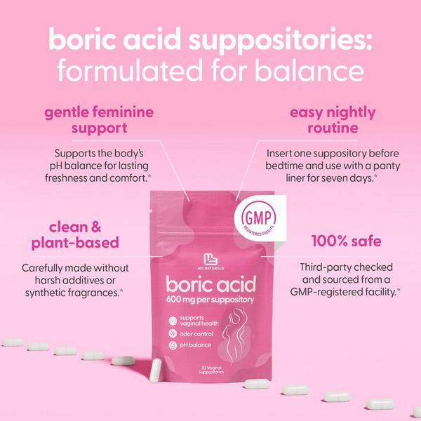M3 Naturals - Boric Acid Vaginal Suppositories for Women | Ulta Beauty